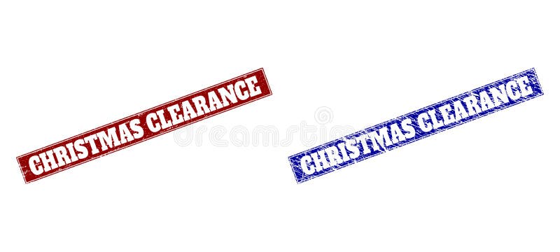 CHRISTMAS CLEARANCE Blue and Red Rectangle Seals with Scratched ...