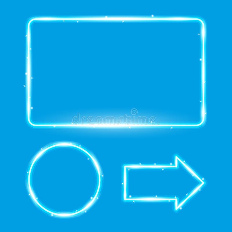 Magic Shiny Rectangle, Circle and Arrow. Vector Illustration Stock ...