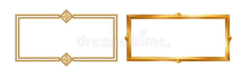 Rectangle Classic Frame of Gold for Ui Game Stock Illustration ...