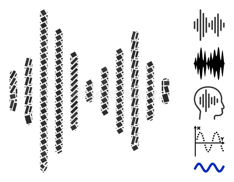 Rectangle Collage Audio Signal Stock Illustration - Illustration of ...
