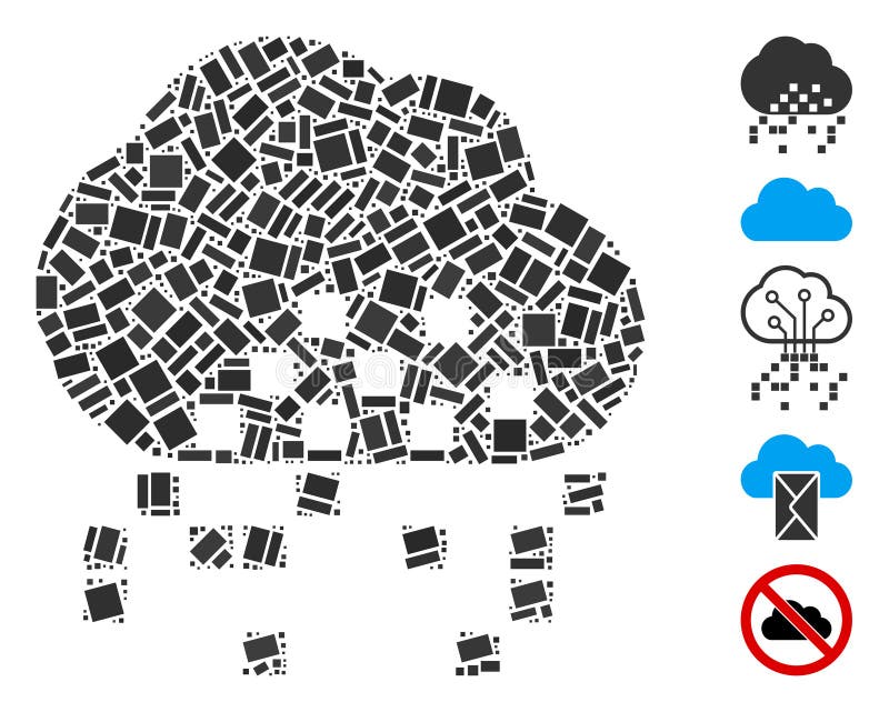 Rectangle Collage Cloud Dissipation Stock Illustration - Illustration ...