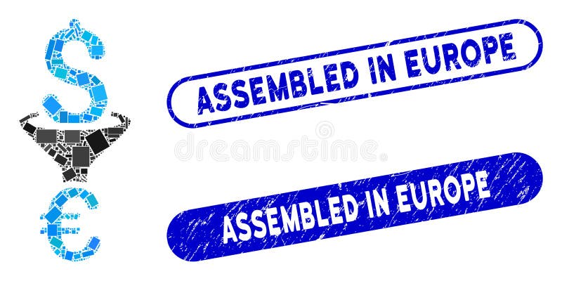 Rectangle Collage Dollar Euro Conversion Filter with Distress Assembled ...