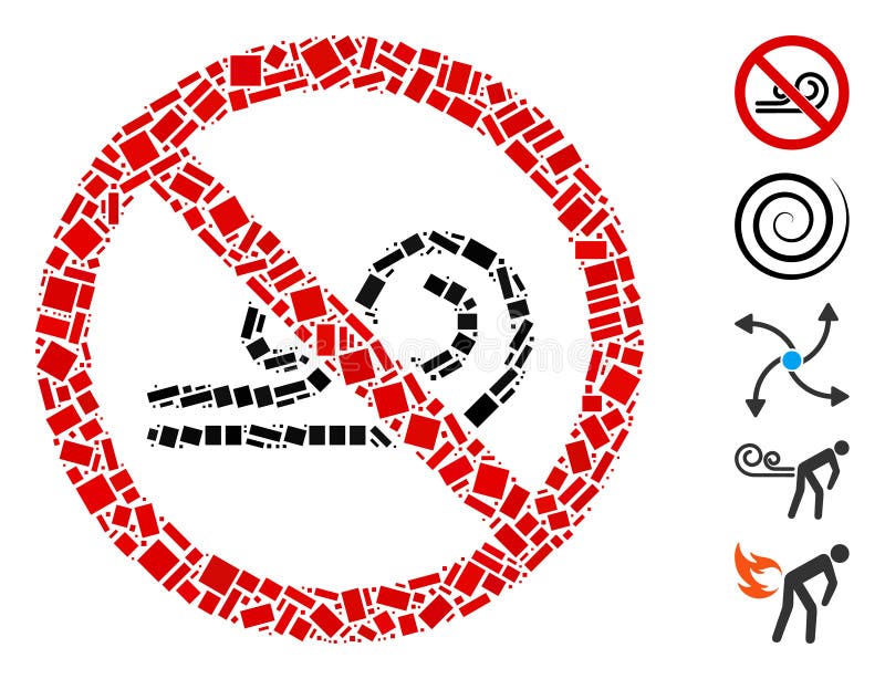 Wind are Forbidden. Stop Wind Icon. No Wind Icons Stock Vector ...