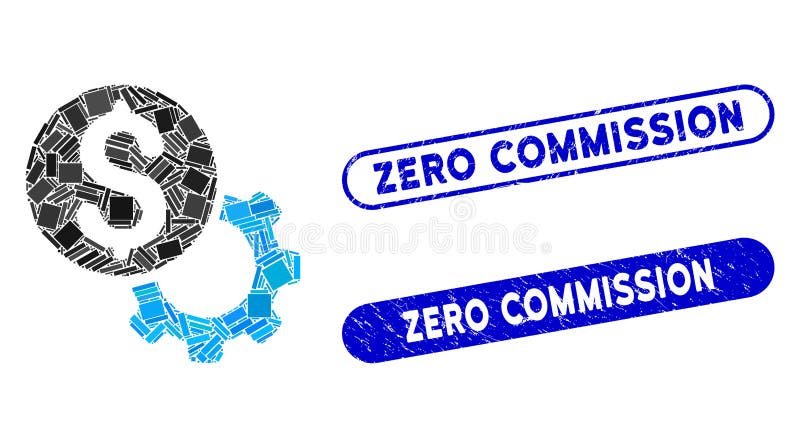 Rectangle Collage Payment Tools with Textured Zero Commission Stamps ...