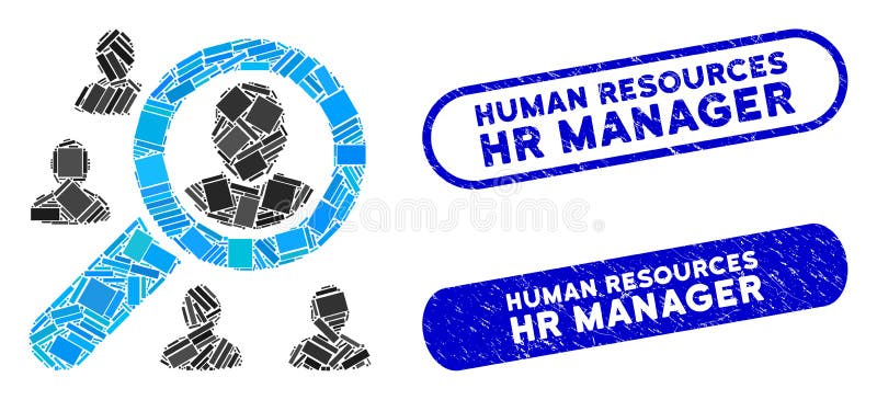 Rectangle Collage Search Users with Grunge Human Resources Hr Manager ...