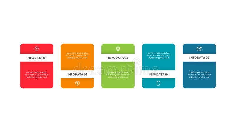 Rectangle Concept for Infographic with 5 Steps, Options, Parts or ...