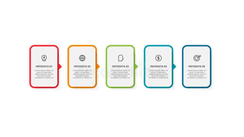 Rectangle Concept for Infographic with 5 Steps, Options, Parts or ...