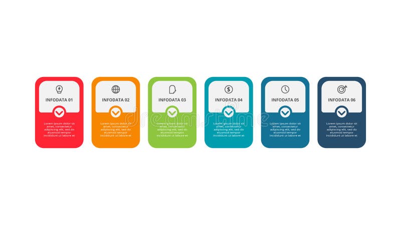 Rectangle Concept for Infographic with 6 Steps, Options, Parts or ...