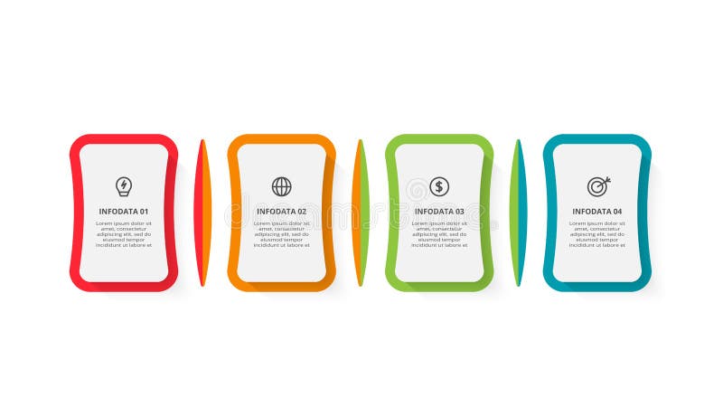 Rectangle Concept for Infographic with 4 Steps, Options, Parts or ...