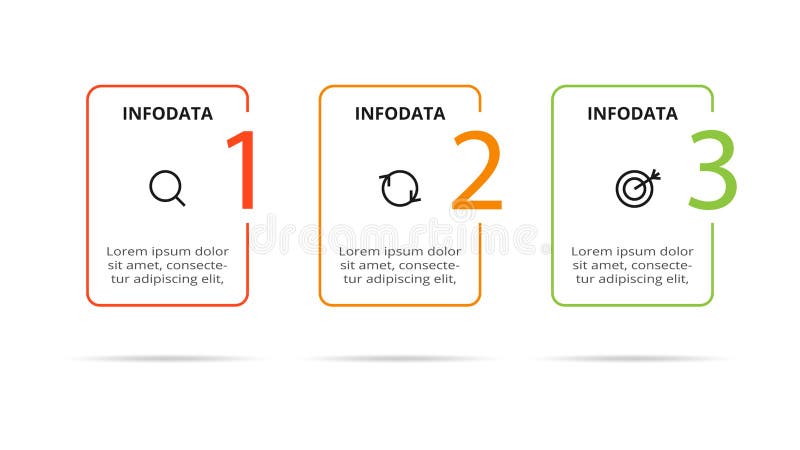 Rectangle Concept for Infographic with 3 Steps, Options, Parts or ...