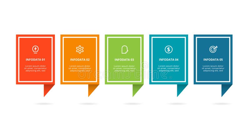 Rectangle Concept for Infographic with 5 Steps, Options, Parts or ...