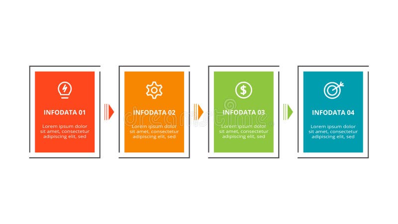 Rectangle Concept for Infographic with 4 Steps, Options, Parts or ...