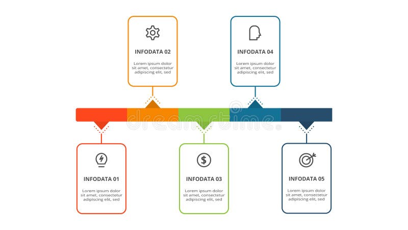 Rectangle Concept for Infographic with 5 Steps, Options, Parts or ...