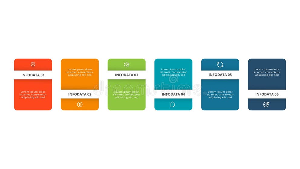 Rectangle Concept for Infographic with 6 Steps, Options, Parts or ...