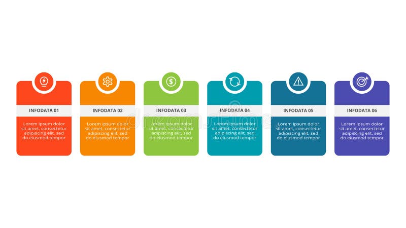 Rectangle Concept for Infographic with 6 Steps, Options, Parts or ...