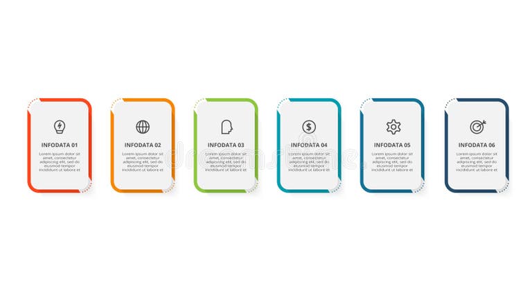 Rectangle Concept for Infographic with 6 Steps, Options, Parts or ...