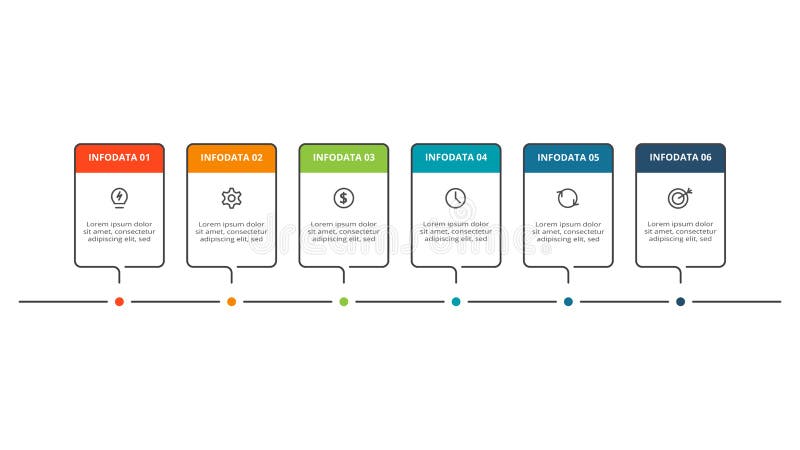 Rectangle Concept for Infographic with 6 Steps, Options, Parts or ...