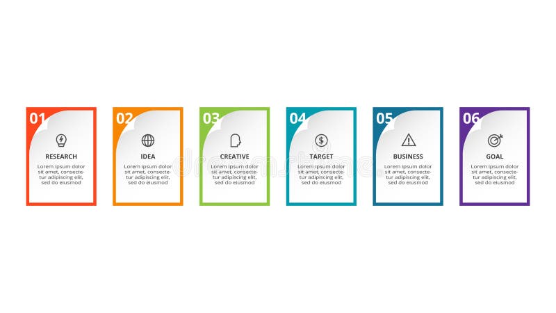 Rectangle Concept for Infographic with 6 Steps, Options, Parts or ...