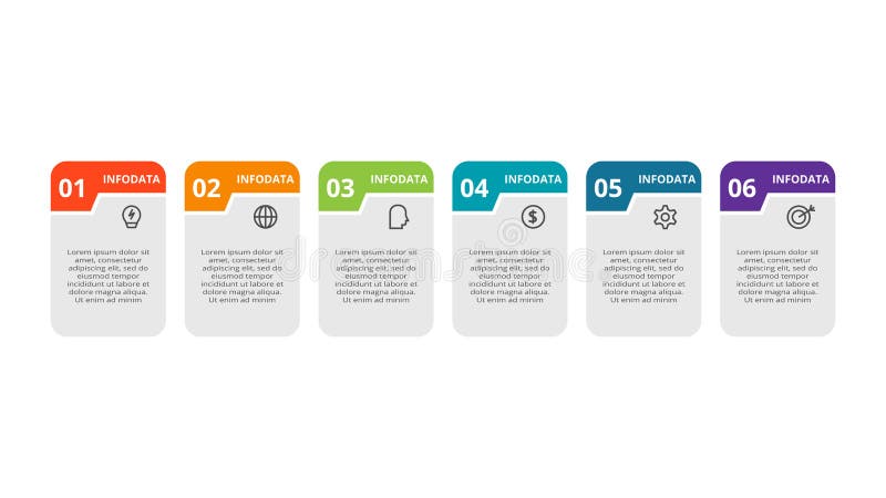 Rectangle Concept for Infographic with 6 Steps, Options, Parts or ...