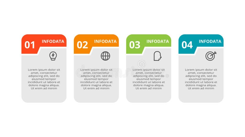Rectangle Concept for Infographic with 4 Steps, Options, Parts or ...
