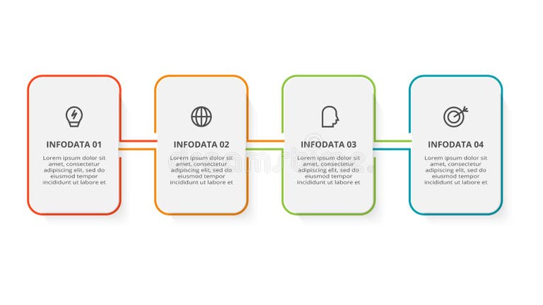 Rectangle Concept for Infographic with 4 Steps, Options, Parts or ...