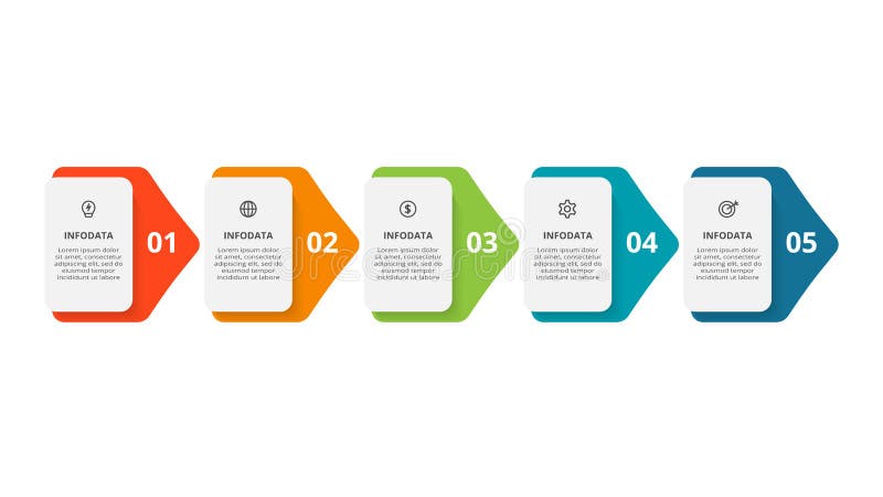 Rectangle Concept for Infographic with 5 Steps, Options, Parts or ...