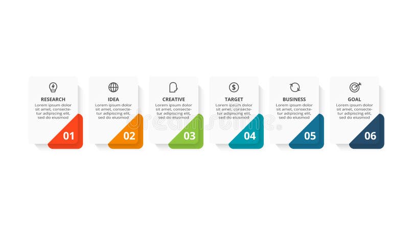 Rectangle Concept for Infographic with 6 Steps, Options, Parts or ...