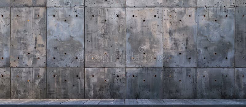 Rectangle Concrete Wall with a Concrete Floor in Front of it Stock ...