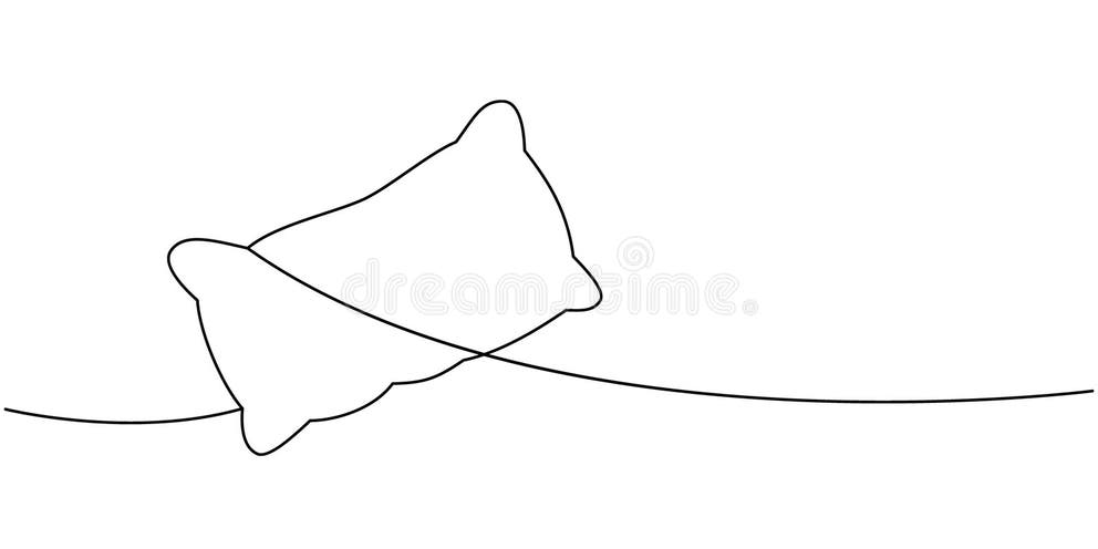 Rectangle Cozy Pillow One Line Continuous Drawing. Comfortable Pillow ...