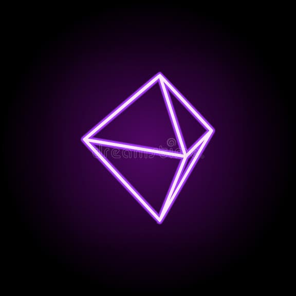 Rectangle Dashes Neon Icon. Elements of Geometric Figures Set Stock ...