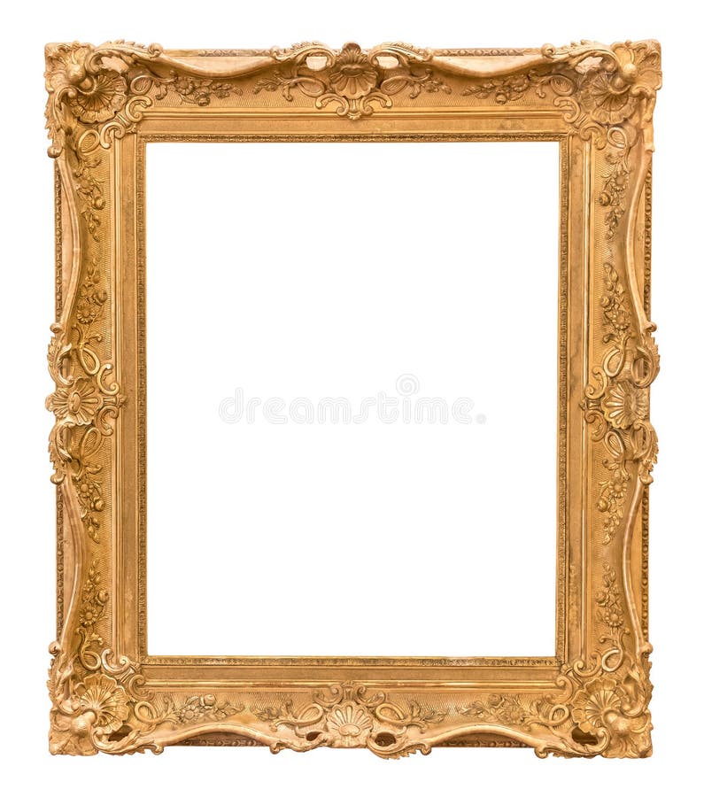Rectangle Decorative Golden Picture Frame Stock Photo - Image of ...