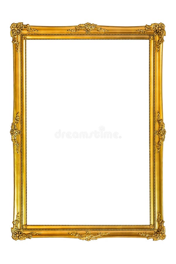 Rectangle Decorative Golden Picture Frame Stock Photo - Image of frame ...