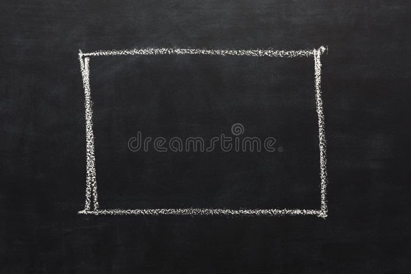Rectangle Drawn With Chalk On Blackboard Stock Image - Image of drawing ...