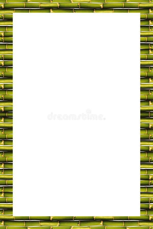 Rectangle Empty Green Bamboo Frame, Isolated on White Background Stock ...