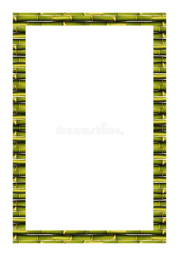Rectangle Empty Green Bamboo Frame, Isolated on White Background Stock ...