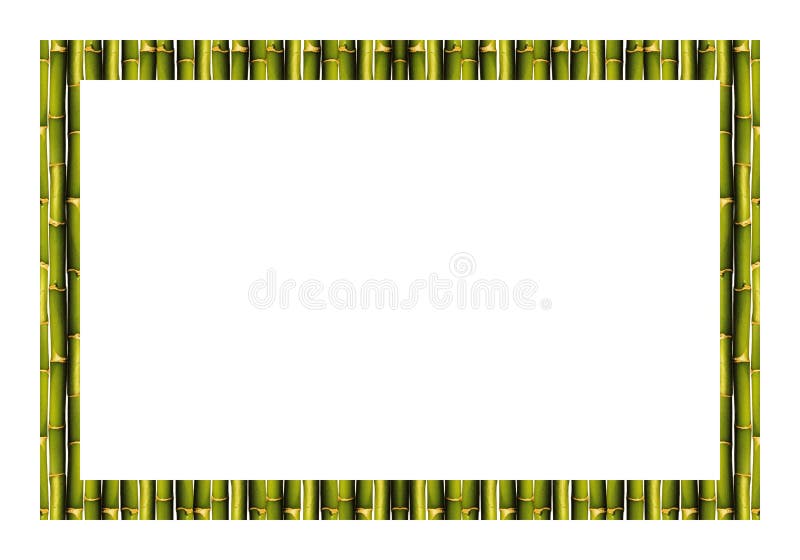 Rectangle Empty Green Bamboo Frame, Isolated on White Background Stock ...