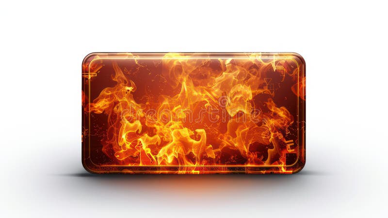 Rectangle Fire Button Isolated on White Created with Generative AI ...