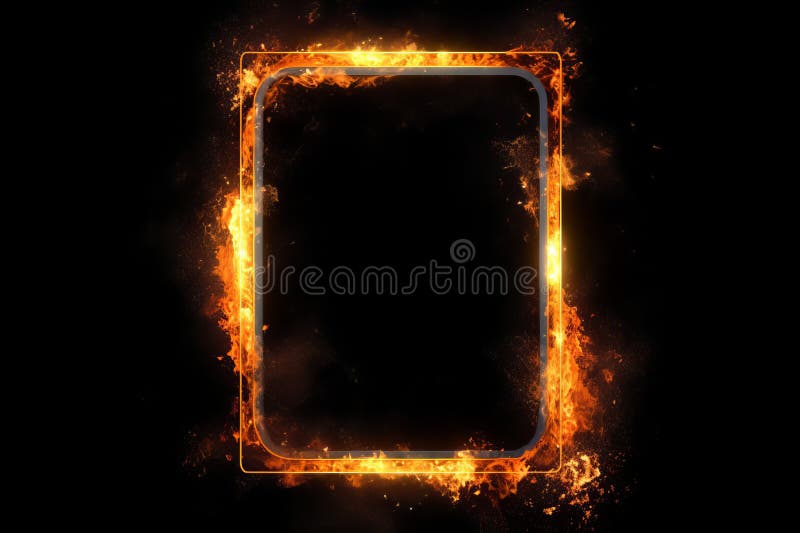 Rectangle Fire Frame. Generate Ai Stock Illustration - Illustration of ...