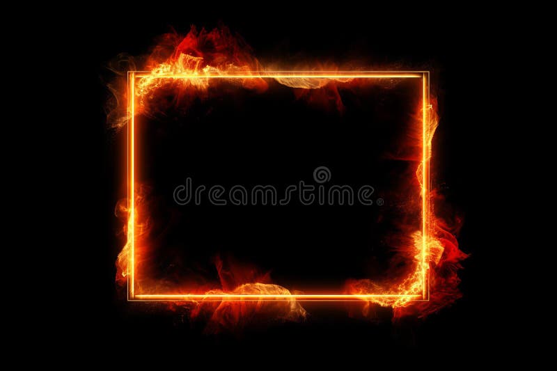 Rectangle Fire Frame Simple. Generate Ai Stock Illustration ...
