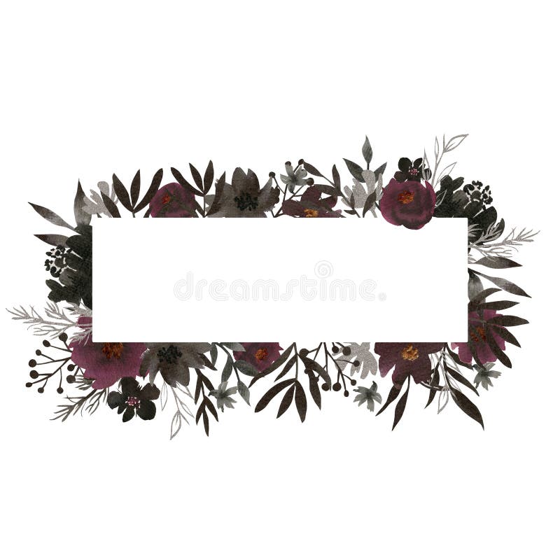 Rectangle Floral Frame for Celebration Design Stock Illustration ...