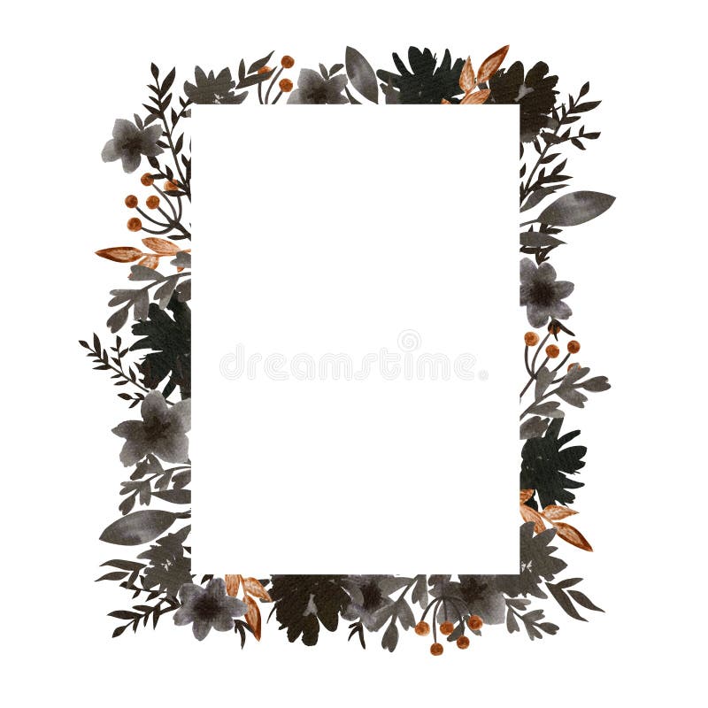 Rectangle Floral Frame for Celebration Design Stock Illustration ...