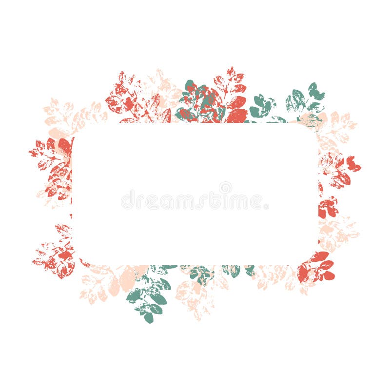 Rectangle Floral Frame Isolated on White Background Stock Vector ...