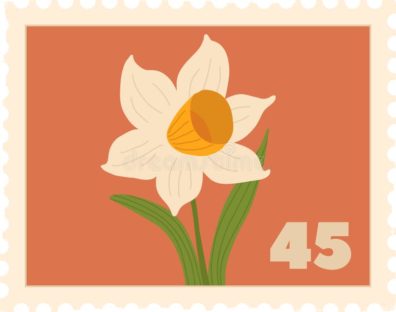 Rectangle Flower Postmark stock illustration. Illustration of ...