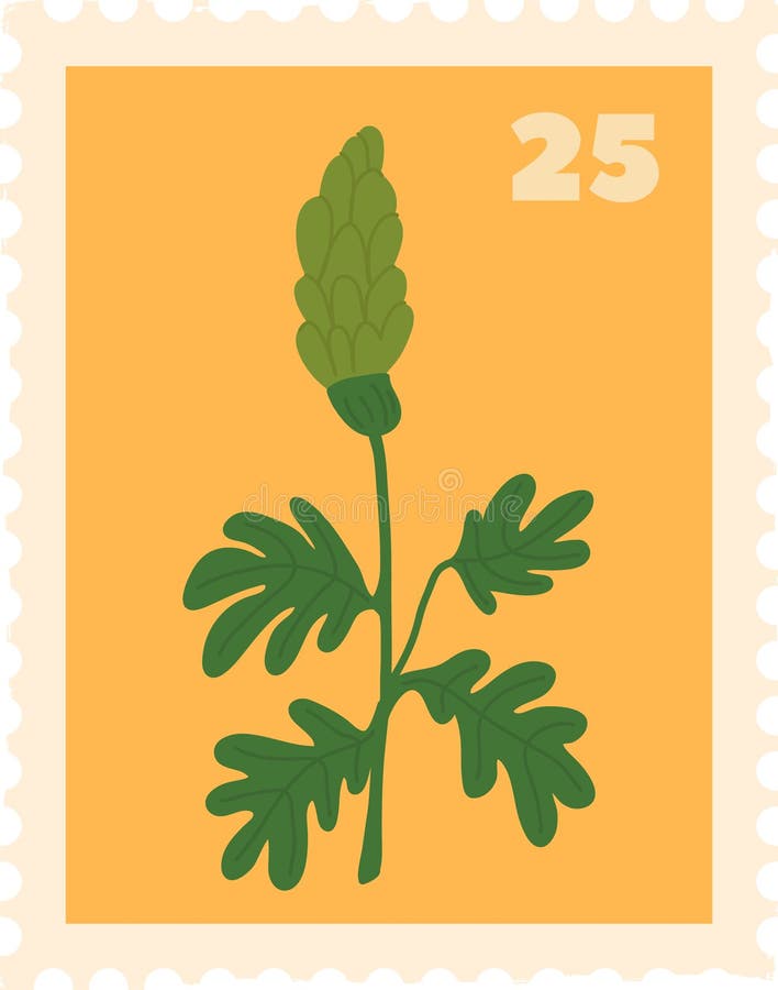 Rectangle Flower Postmark stock illustration. Illustration of sticker ...