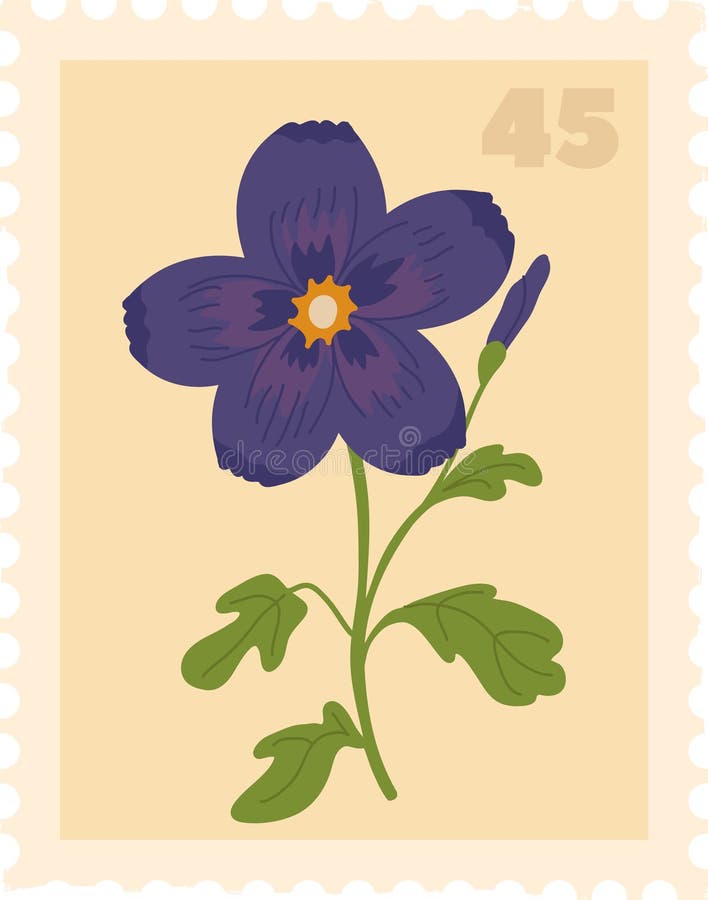 Rectangle Flower Postmark stock illustration. Illustration of nature ...