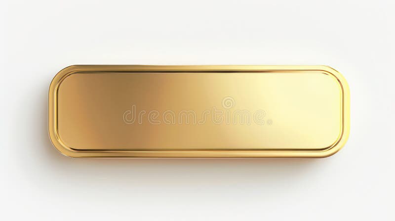 Rectangle Fluid Gold Button Isolated on White Created with Generative ...