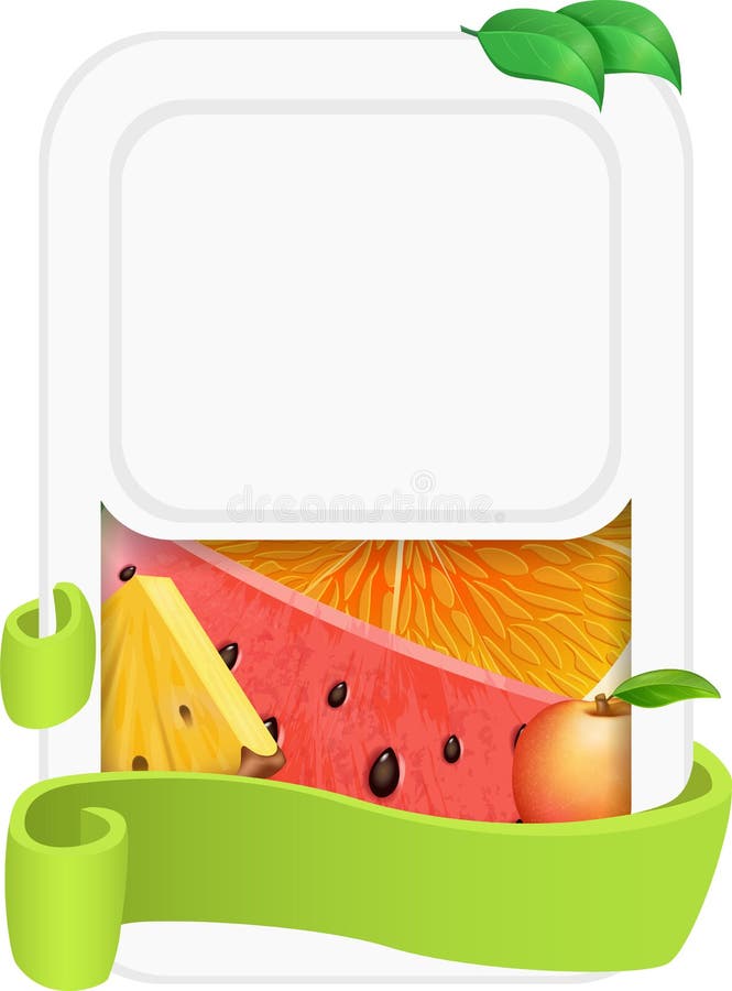 Rectangle Flyer Banner Card Template for Design with Fruits and Berries ...