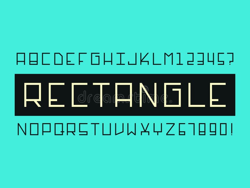 Rectangle Font. Vector Alphabet Stock Vector - Illustration of abstract ...