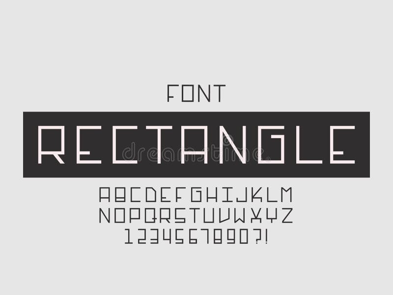 Rectangle Font. Vector Alphabet Stock Vector - Illustration of abstract ...