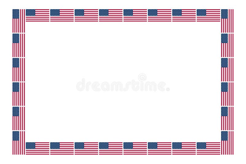 Rectangle Frame, with American Flag Pattern, Decorative Rectangular ...
